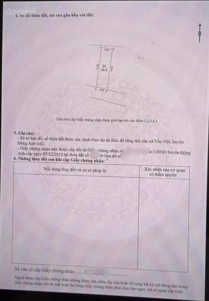 Cần bán 56m2 đường 4m thông thương vị trí 300m tới đường võ nguyên giáp ...