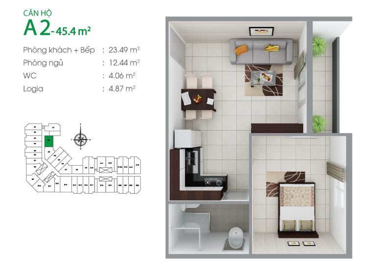 Chung cư 8x đầm sen quận tân phú có sổ hồng 1 phòng ngủ 55m2 cần bán gấp