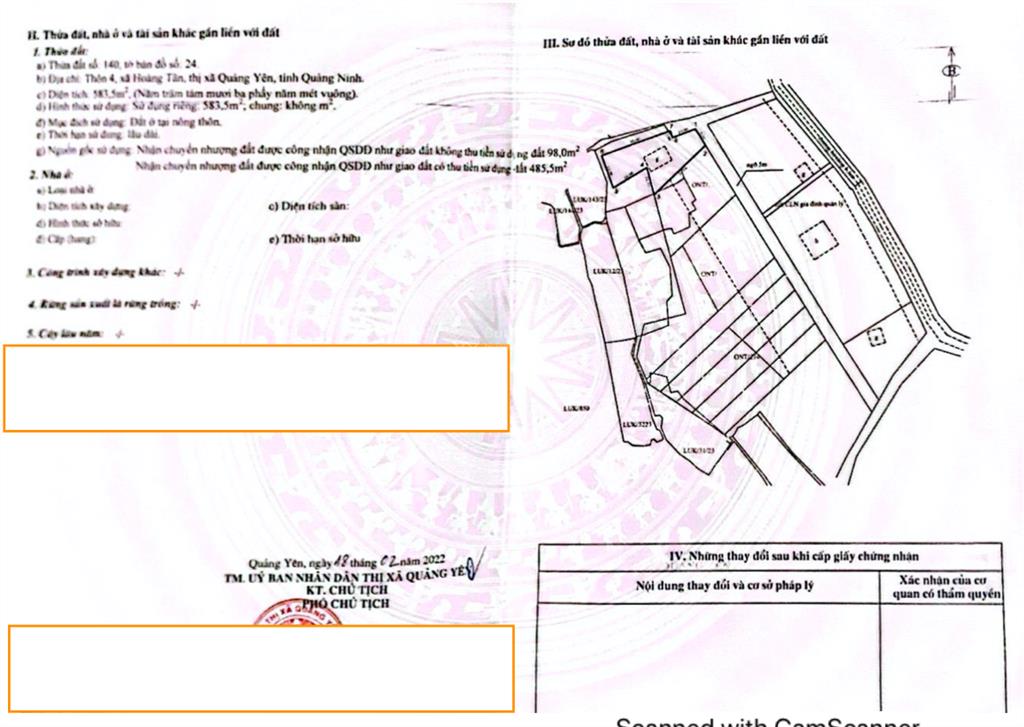 Bán đất tại hoàng tân, quảng yên, 21 triệu/m2, 900m2, mặt tiền 6m, ngõ ...